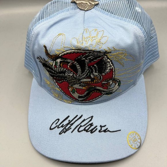 Cliff Raven | Accessories | Vintage Cliff Raven Hat Blue Ed Hardy ...